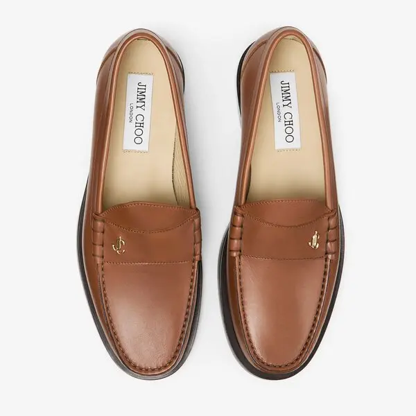 JIMMY CHOO Ethan Tan Brushed Leather Loafer - Neutral