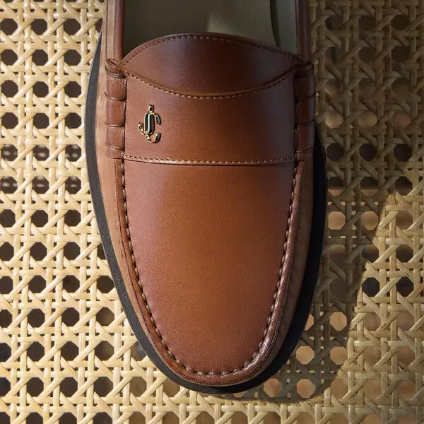 JIMMY CHOO Ethan Tan Brushed Leather Loafer - Neutral