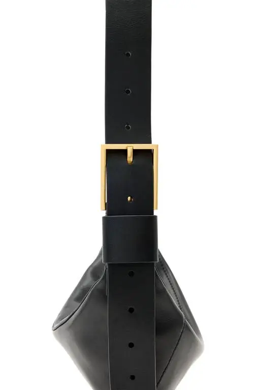 ALLSAINTS Leather Crescent Crossbody Bag - Black