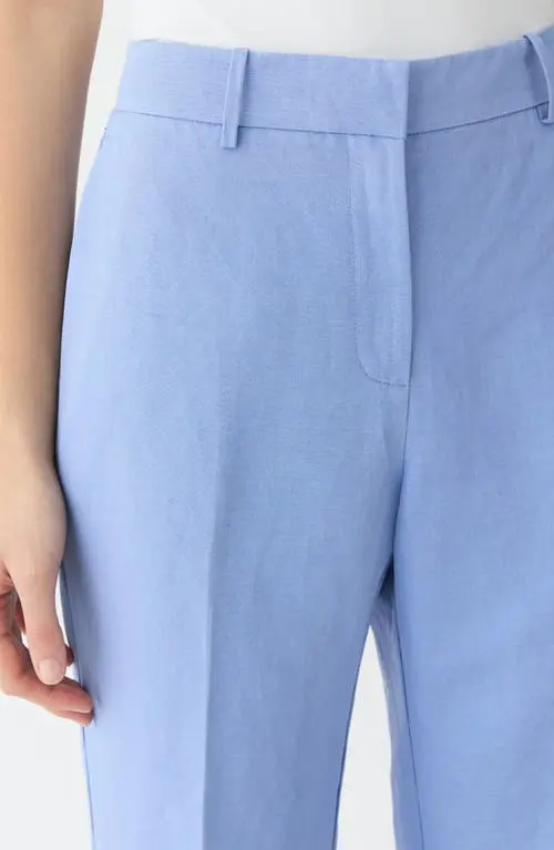 Lafayette 148 New York Gates Silk & Linen Straight-leg Pants