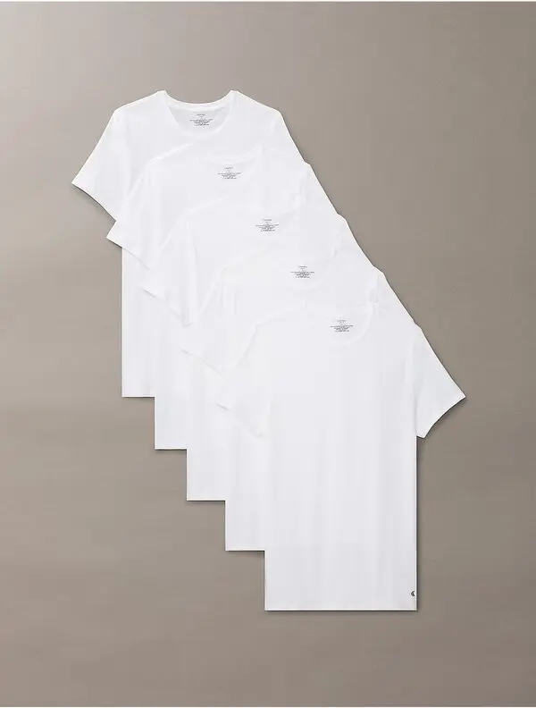 Calvin Klein Cotton Classics 5-pack Classic Fit Crewneck T-shirt - White