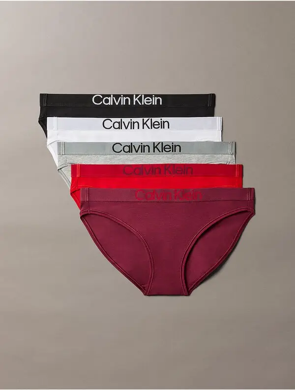 Calvin Klein Cotton Stretch Bikini 5-pack - Established Red Multi