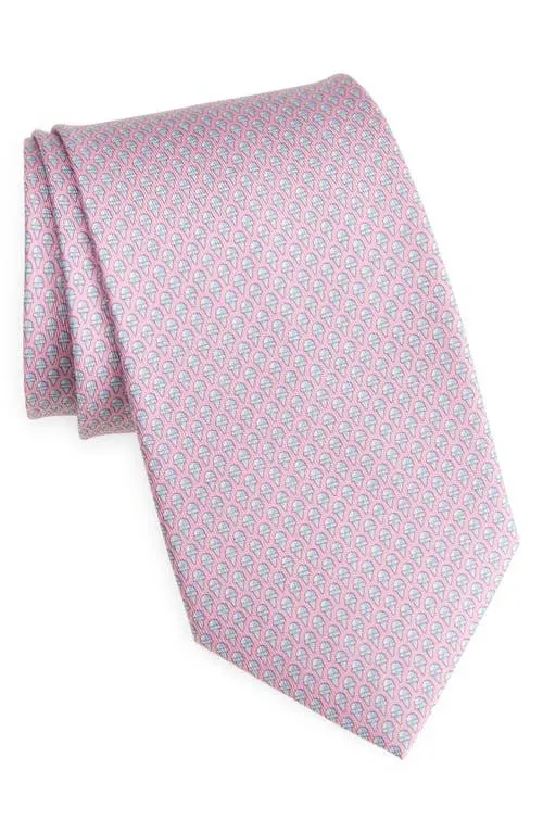 FERRAGAMO Ice Cream Cone Print Silk Neck Tie - Rosa