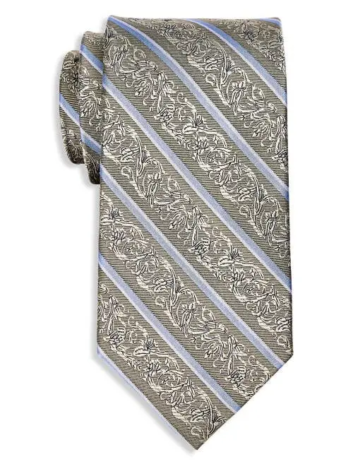OAK HILL PREMIUM BY DXL Striped Silk Neck Tie - Tan