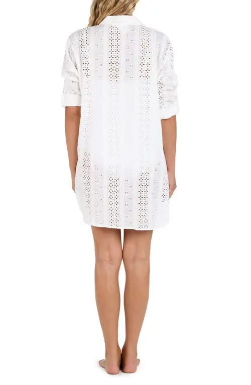 La Blanca Eyelet Cotton Cover-up Tunic
