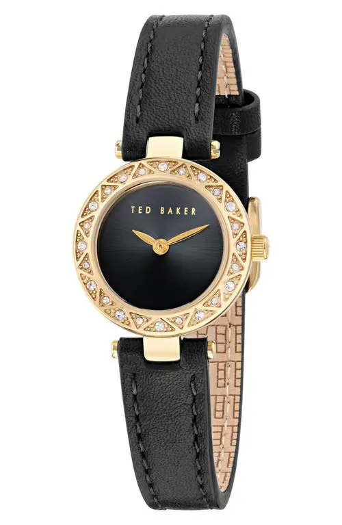 Ted Baker London Leather Strap Watch - Black