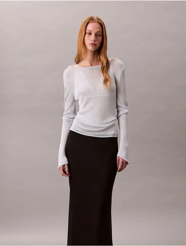 Calvin Klein Matte Satin Midi Skirt