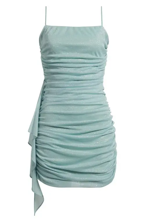 JUMP APPAREL Glitter Ruched Minidress - Sage