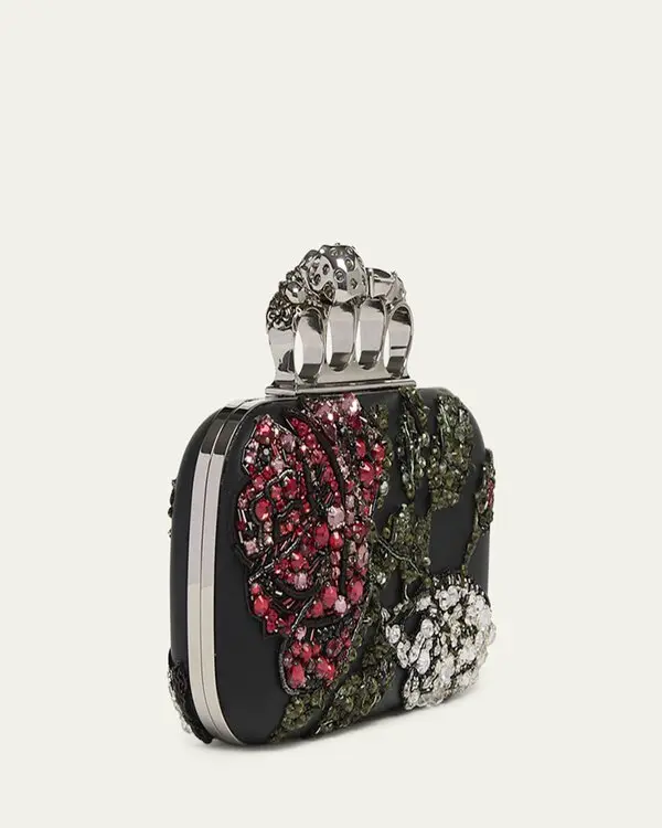 Alexander McQueen Beaded Floral Knuckle Duster Clutch
