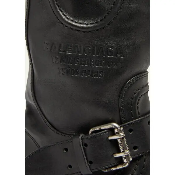 Balenciaga Venom Leather Biker Boots - Black