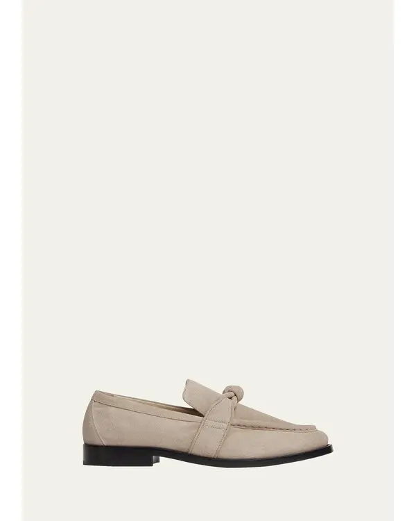Bottega Veneta Astaire Knot Suede Loafers - Dkbrwn