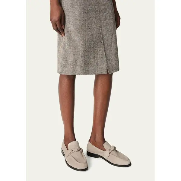 Bottega Veneta Astaire Knot Suede Loafers - Dkbrwn