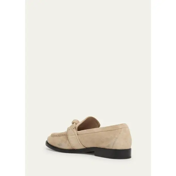 Bottega Veneta Astaire Knot Suede Loafers - Dkbrwn