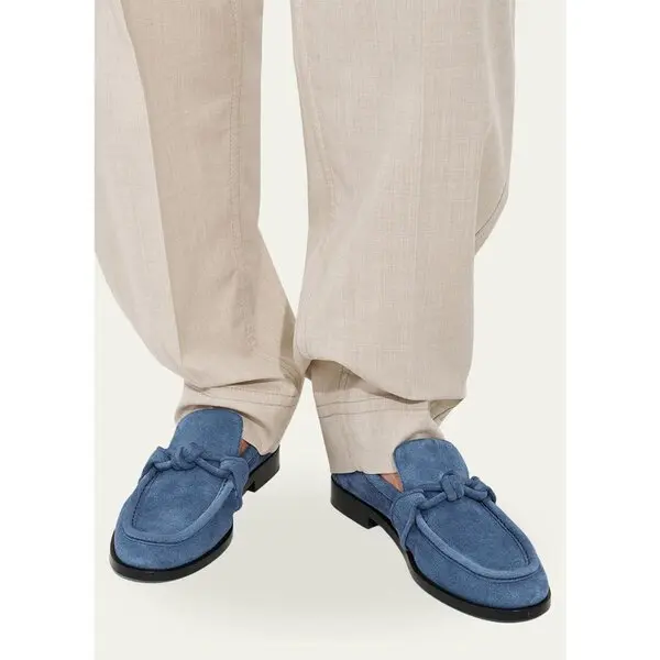 Bottega Veneta Astaire Knot Suede Loafers - Dkbrwn