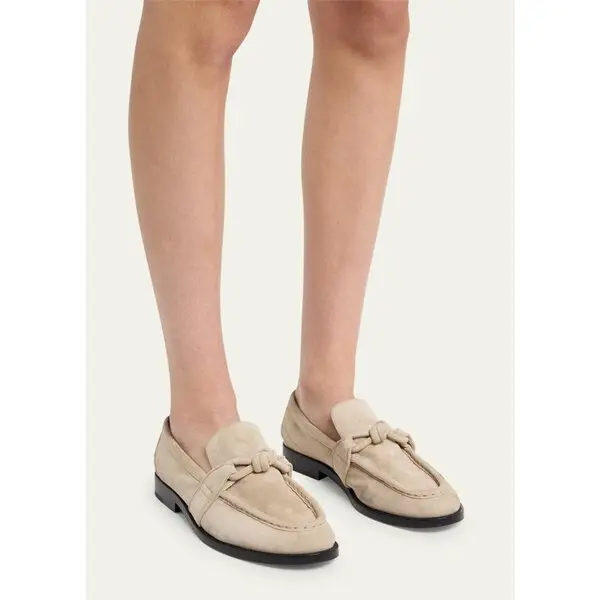 Bottega Veneta Astaire Knot Suede Loafers - Dkbrwn