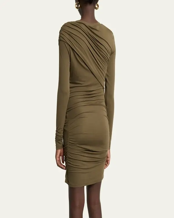 Isabel Marant Étoile Denise Long-sleeve Draped Mini Dress