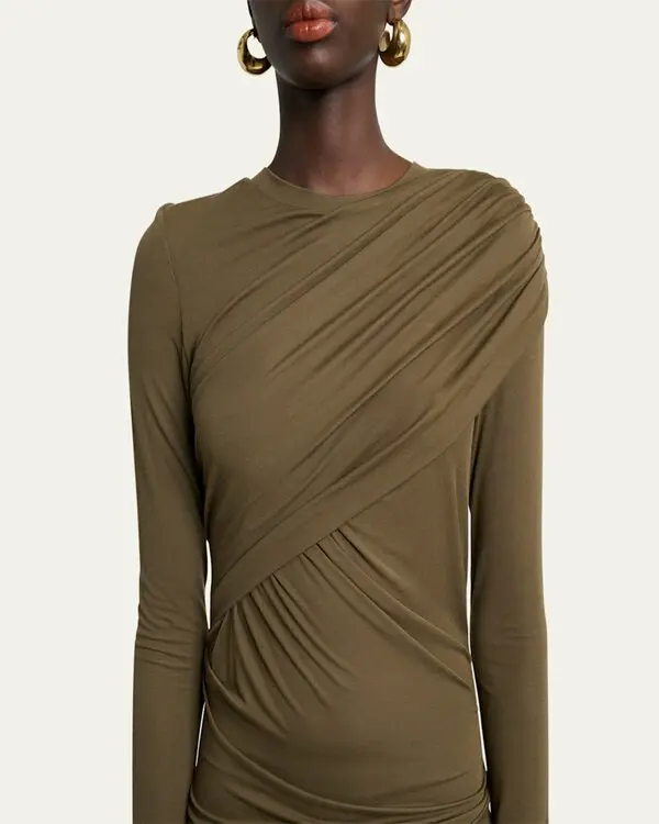 Isabel Marant Étoile Denise Long-sleeve Draped Mini Dress