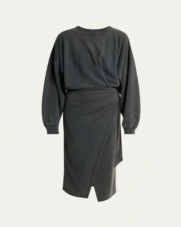 Isabel Marant Étoile Sandrina Draped Sweatshirt Dress