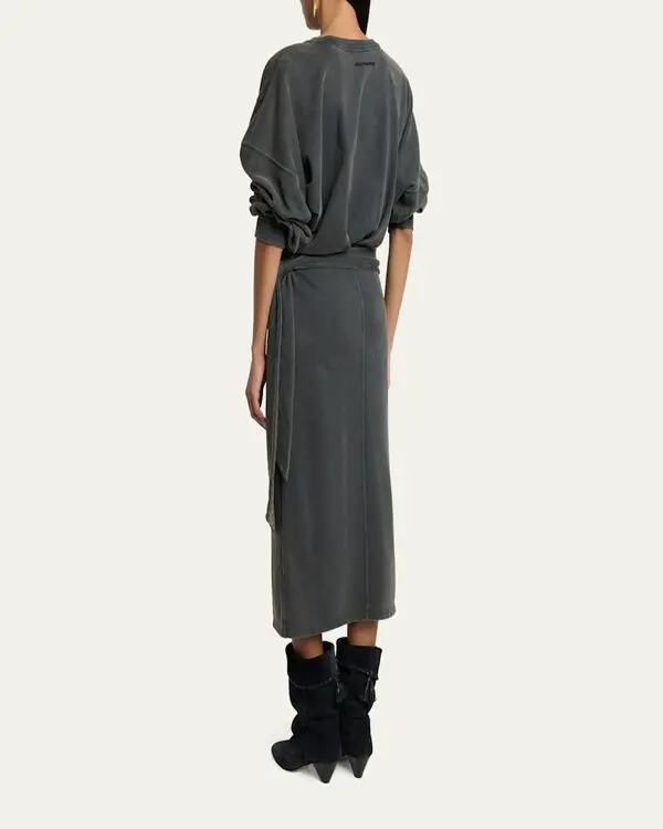 Isabel Marant Étoile Sandrina Draped Sweatshirt Dress
