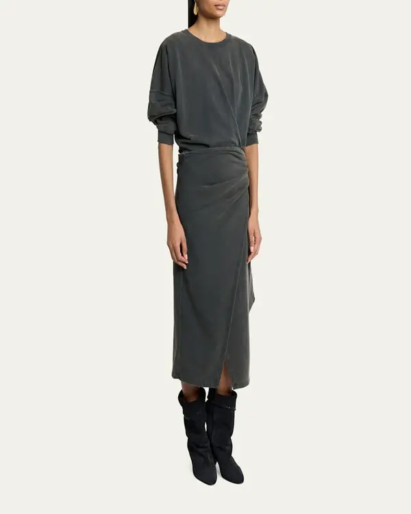 Isabel Marant Étoile Sandrina Draped Sweatshirt Dress