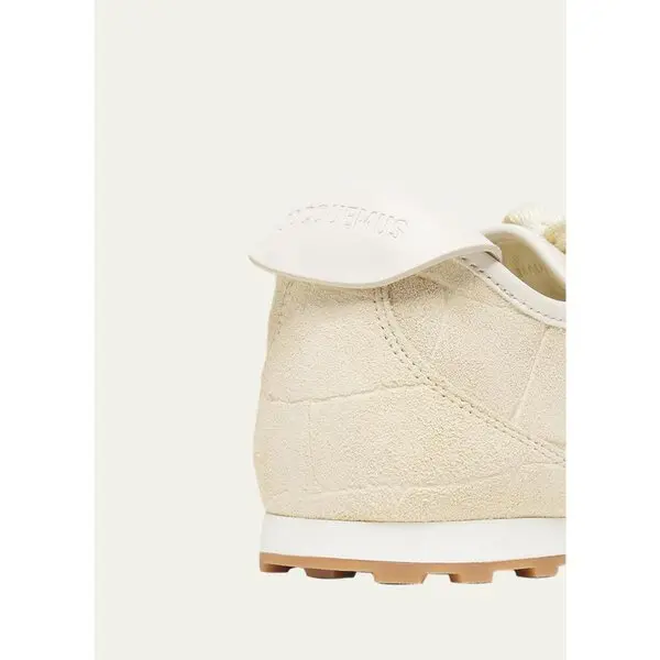 Jacquemus Les Tennis Croc-embossed Suede Sneakers - Ivory