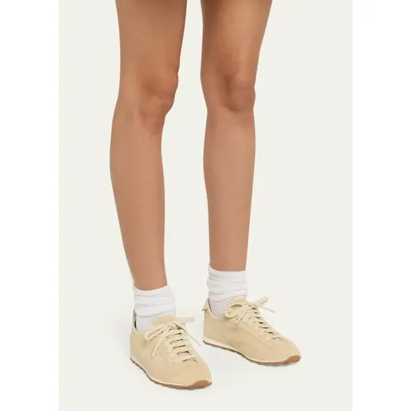 Jacquemus Les Tennis Croc-embossed Suede Sneakers - Ivory