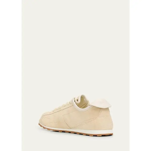 Jacquemus Les Tennis Croc-embossed Suede Sneakers - Ivory