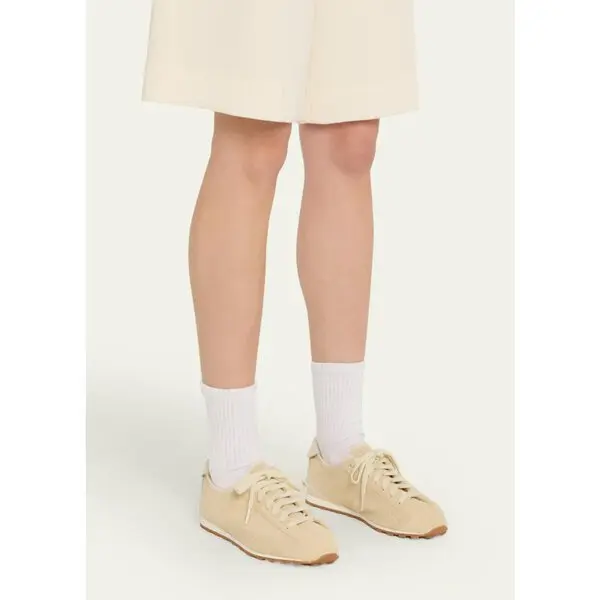 Jacquemus Les Tennis Croc-embossed Suede Sneakers - Ivory