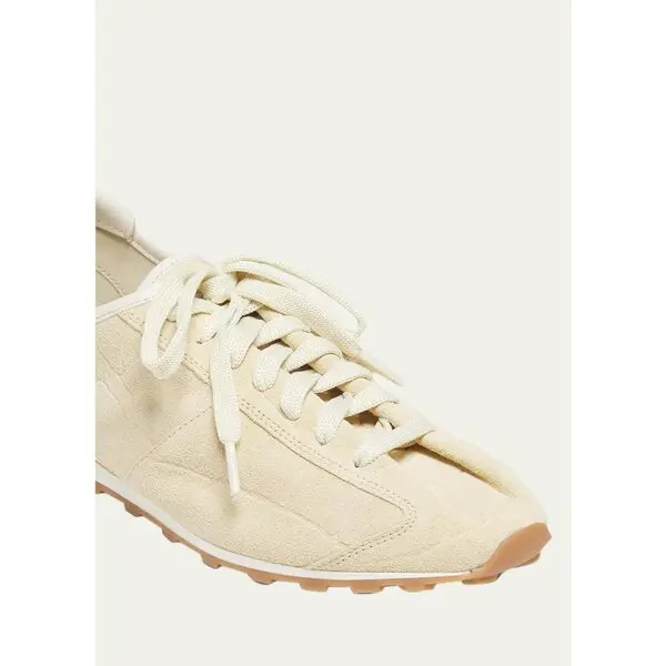 Jacquemus Les Tennis Croc-embossed Suede Sneakers - Ivory