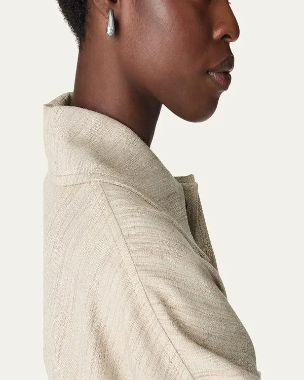Bottega Veneta Mini Fin Earrings - Silver