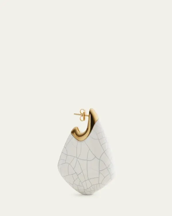Bottega Veneta Fin Ceramic Earrings - Chalk