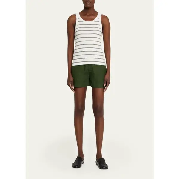 Vince Stripe Scoop-neck Tank Top - Herb Combo