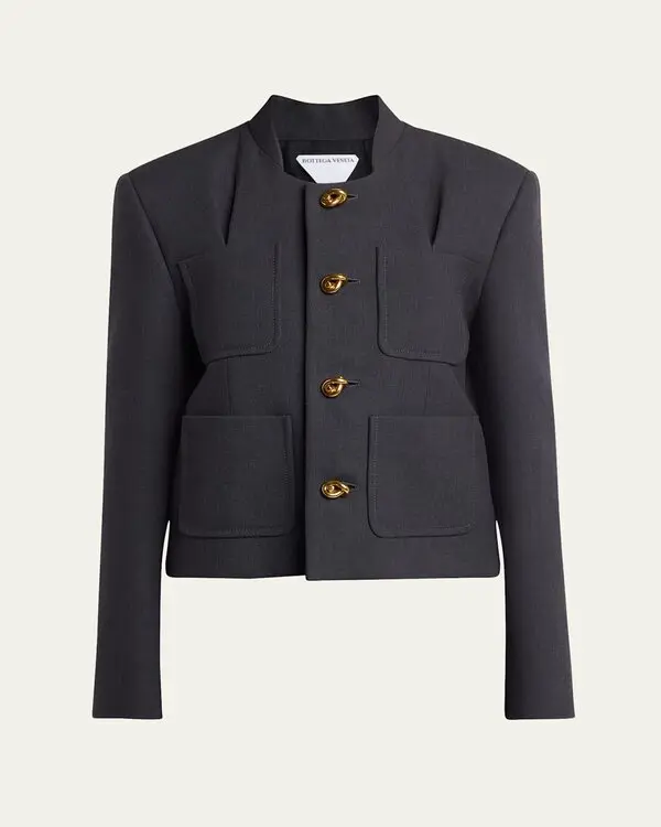 Bottega Veneta Knot-button Light Structured Cotton Jacket