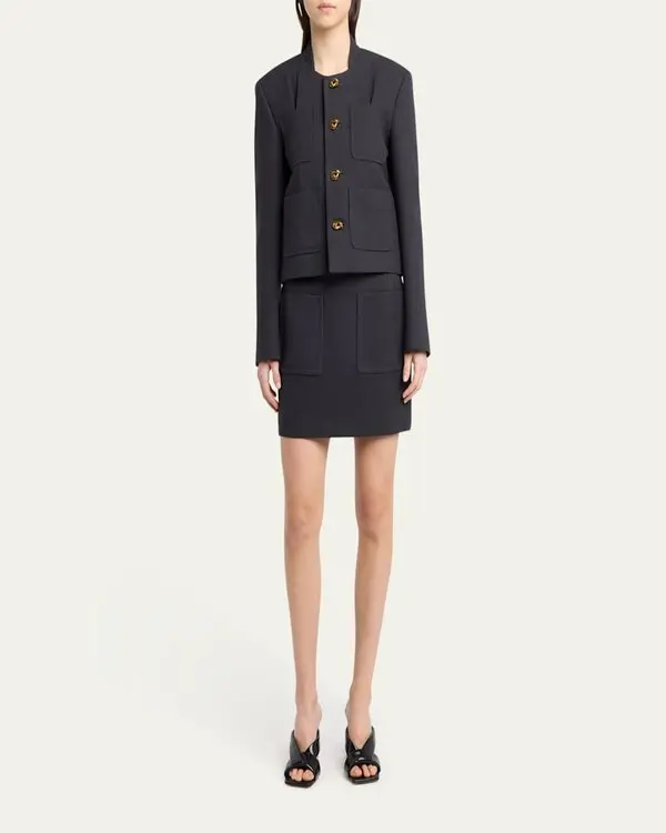 Bottega Veneta Knot-button Light Structured Cotton Jacket