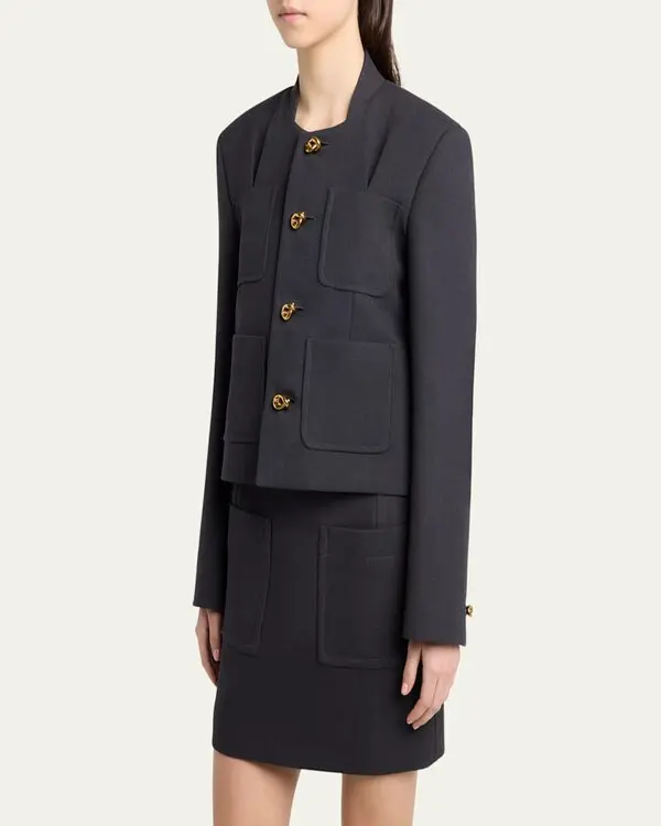 Bottega Veneta Knot-button Light Structured Cotton Jacket