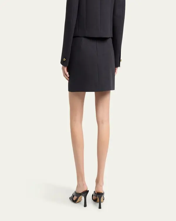 Bottega Veneta Light Structured Cotton Mini Skirt With Patch Pockets - Antracite