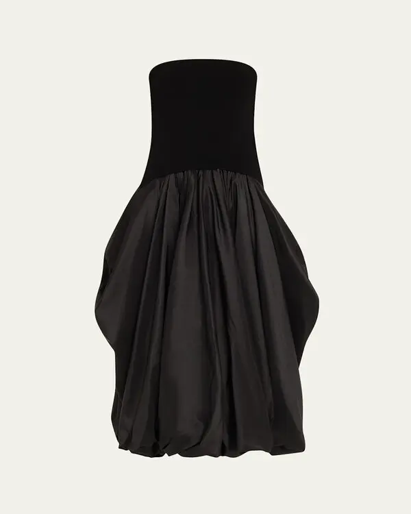 Simkhai Izzy Strapless Midi Bubble Dress - Black