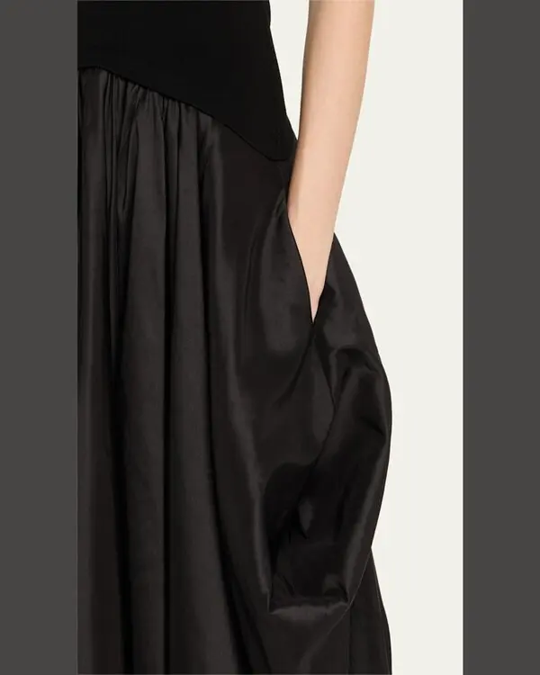 Simkhai Izzy Strapless Midi Bubble Dress - Black