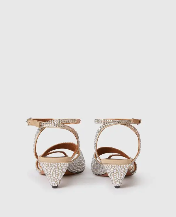Stella McCartney Stella Spur Crystal Kitten Heels - Desert