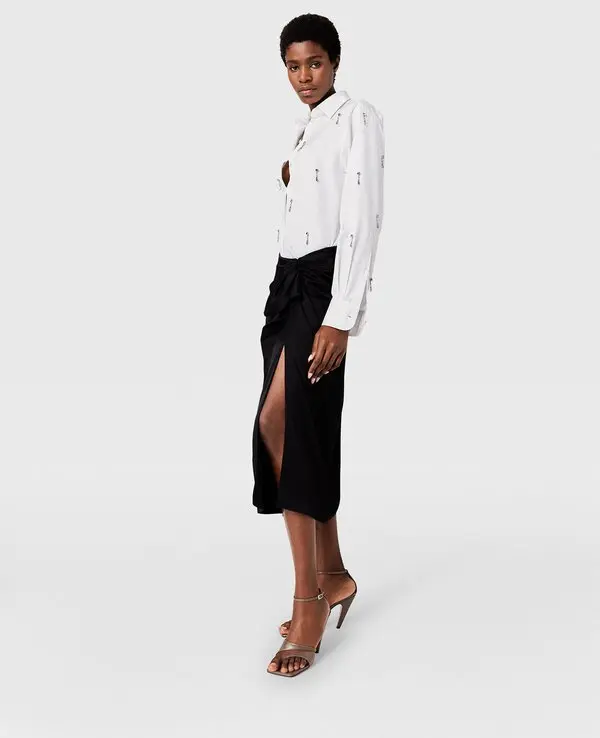 Stella McCartney Knotted Asymmetric Midi Skirt - Black