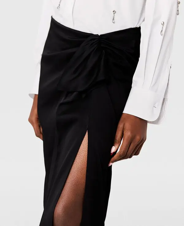 Stella McCartney Knotted Asymmetric Midi Skirt - Black