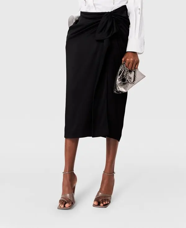 Stella McCartney Knotted Asymmetric Midi Skirt - Black