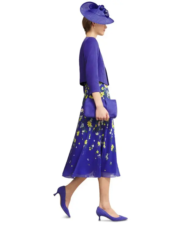 HOBBS LONDON Elize Tweed Jacket - Allium Blu
