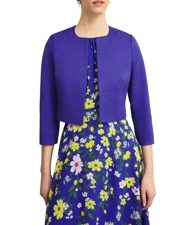 HOBBS LONDON Elize Tweed Jacket - Allium Blu