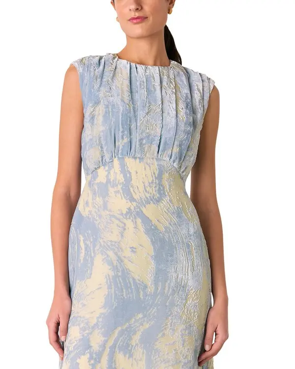 Whistles Devore Swirl Velvet Midi Dress - Blue/multi