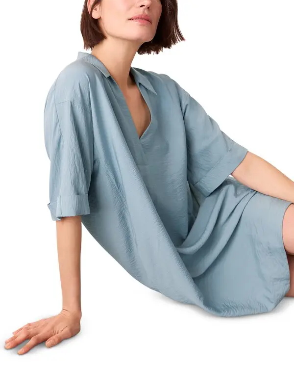 Whistles Melanie Shirt Dress - Pale Blue