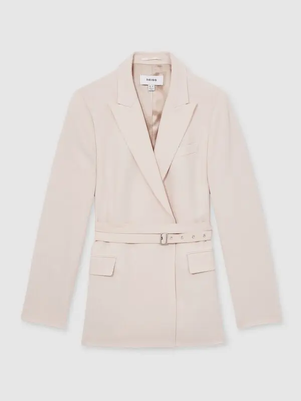 REISS Darcie Single-breasted Belted Jacket
