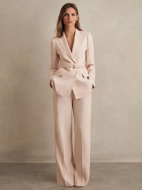 REISS Darcie Single-breasted Belted Jacket