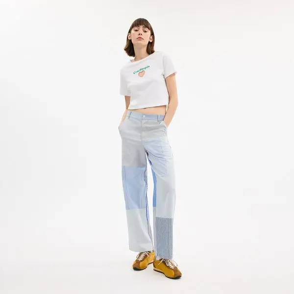 COACHTOPIA Patchwork Striped Wide Leg Pants