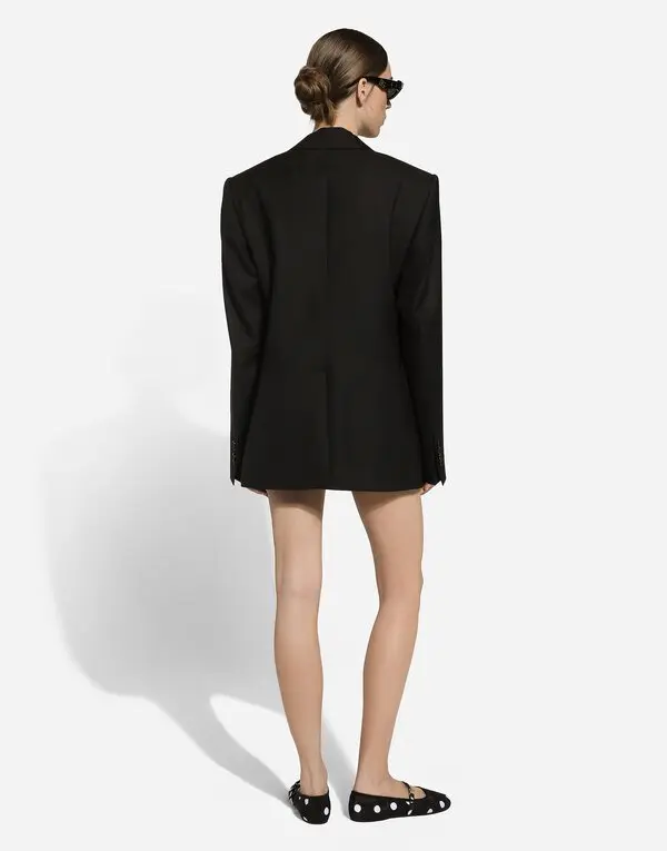 Dolce & Gabbana Single-breasted Woolen Jacket - Black